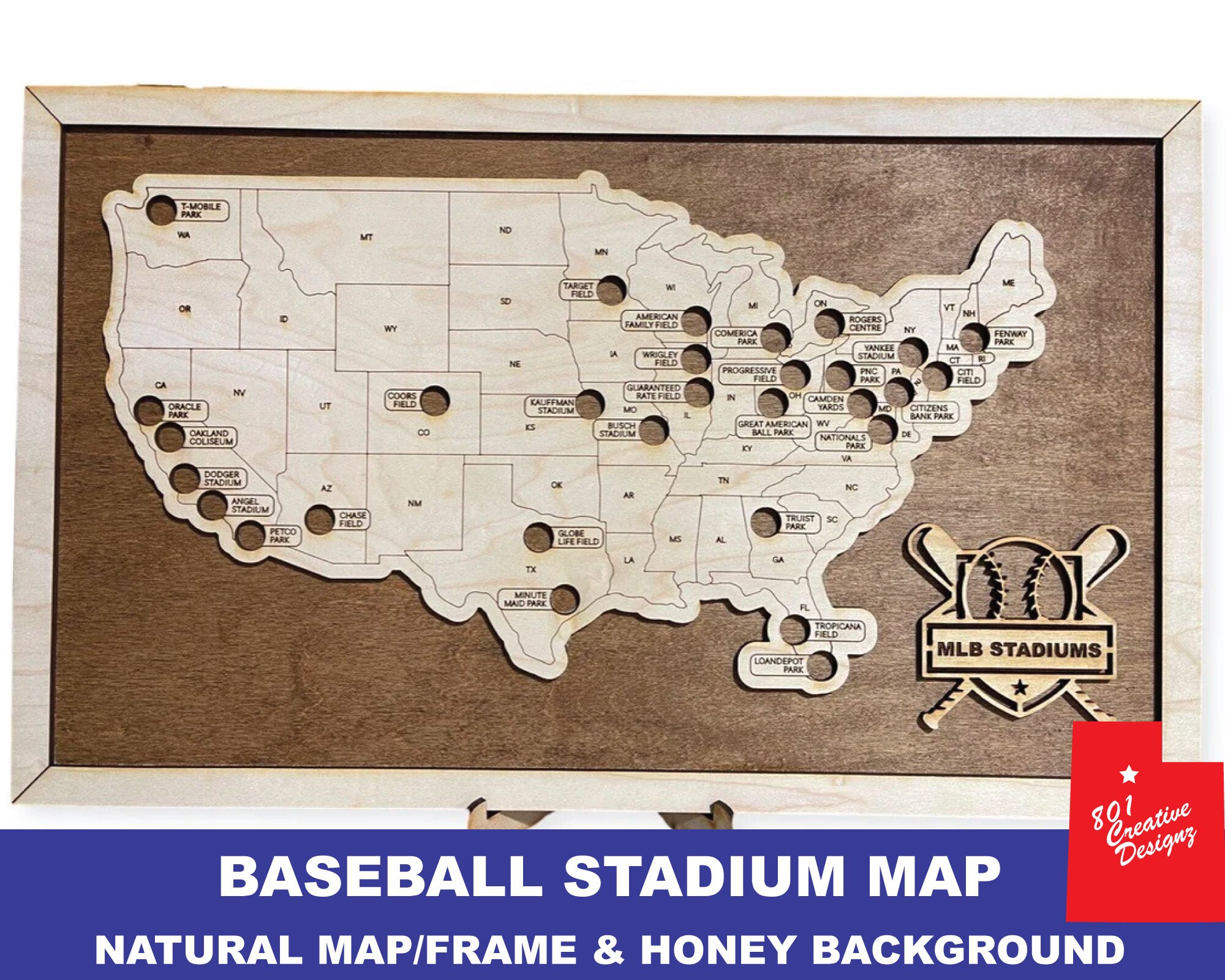 Custom Baseball Stadium Travel Map Tracker Baseball Park - Etsy