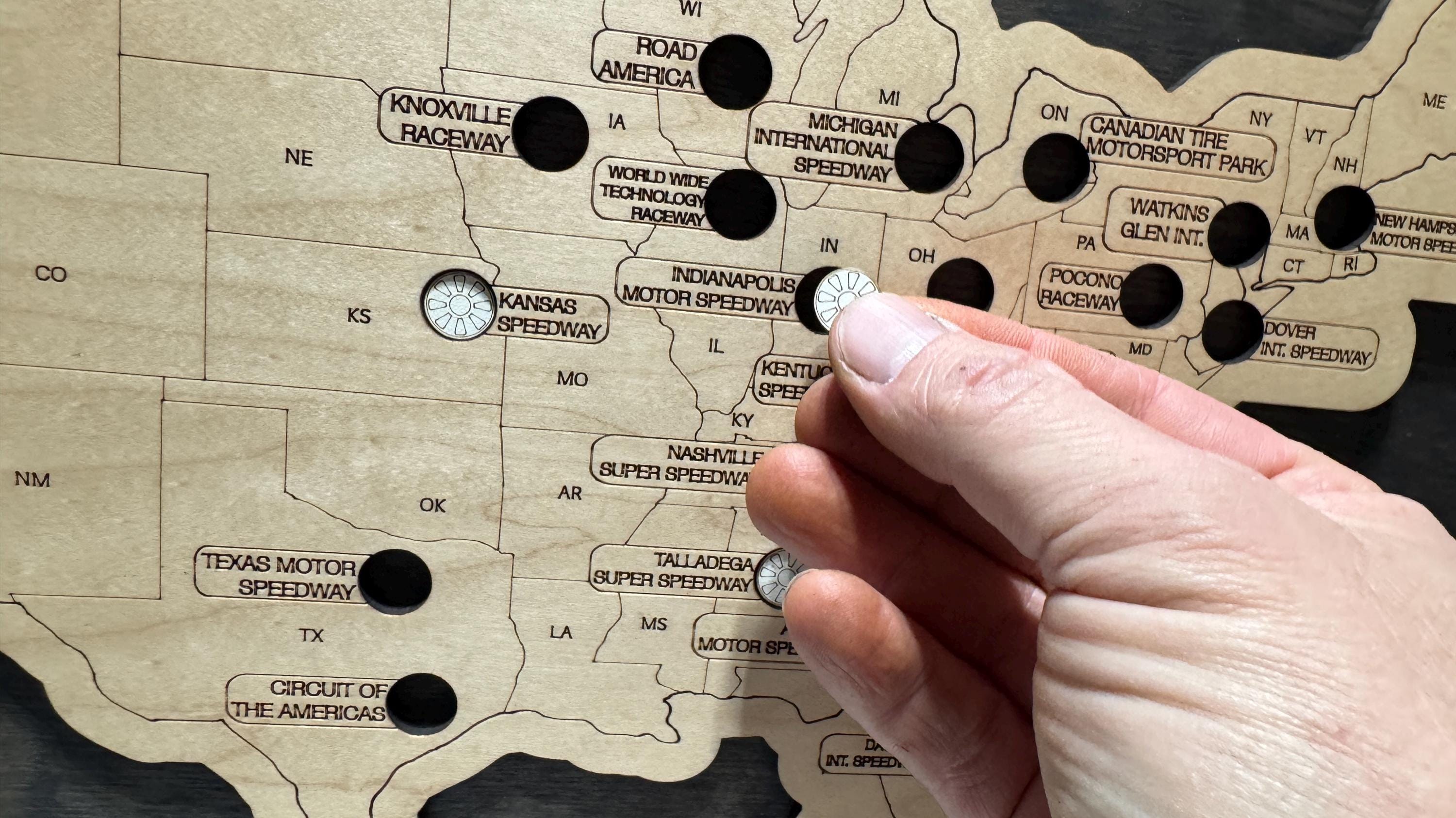 Raceways Bucket List Map | Race Track Display for Motorsports Fans ...