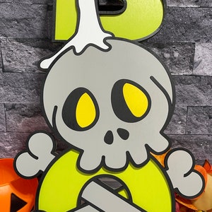 SKULL Cross Bones "boo" Sign - Halloween Decor - Etsy