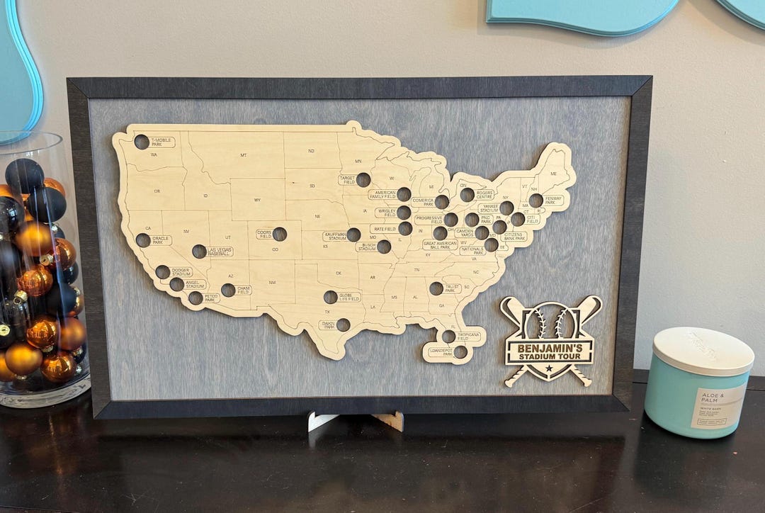 Baseball Bucket List Map – Custom Stadium Travel Tracker | Personalized ...