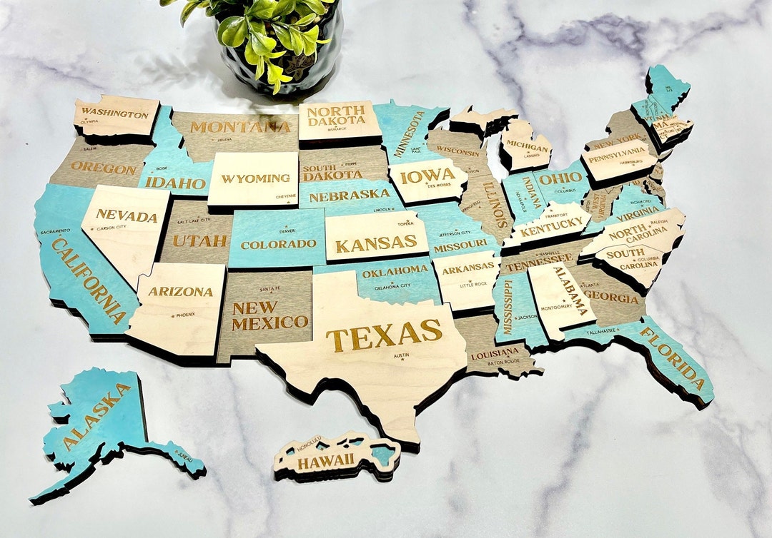 3D US Travel Map Layered USA Wall Art - Etsy
