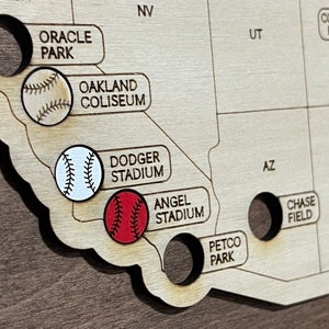 Custom Baseball Stadium Travel Map Tracker Baseball Park - Etsy