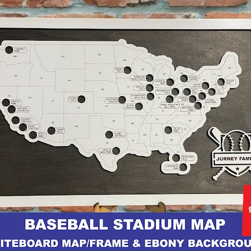 Custom Baseball Stadium Travel Map Tracker Baseball Park - Etsy