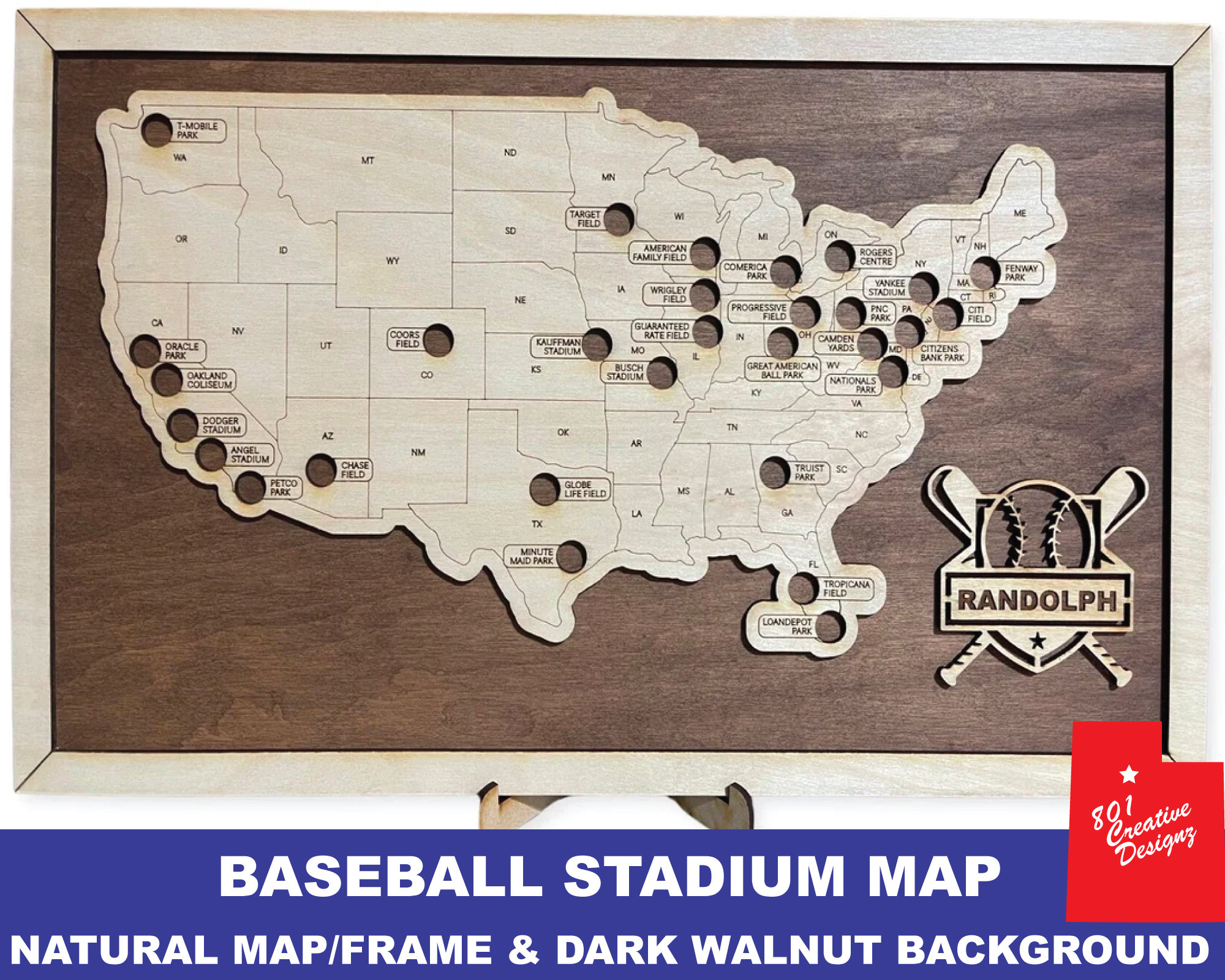 Custom Baseball Stadium Travel Map Tracker Baseball Park - Etsy