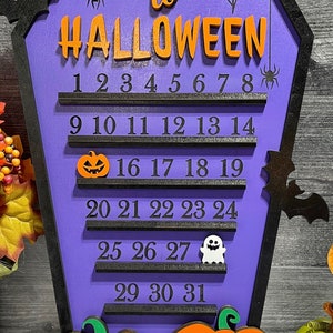 Halloween Countdown Calendar With Pumpkins Ghosts Spiders and Bats ...