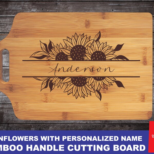 Sunflowers Wood Cutting Board - Etsy