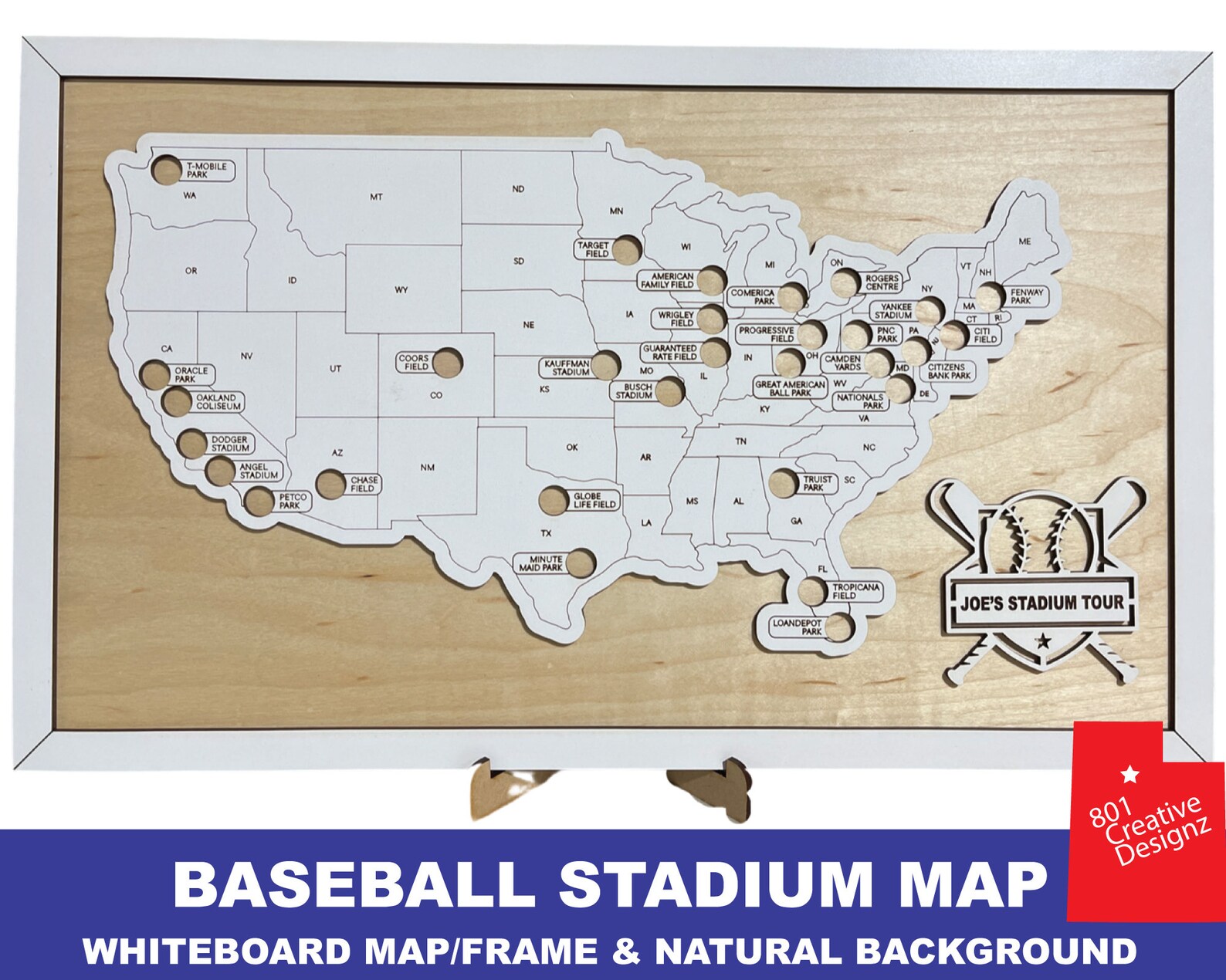 Custom Baseball Stadium Travel Map Tracker Baseball Park - Etsy