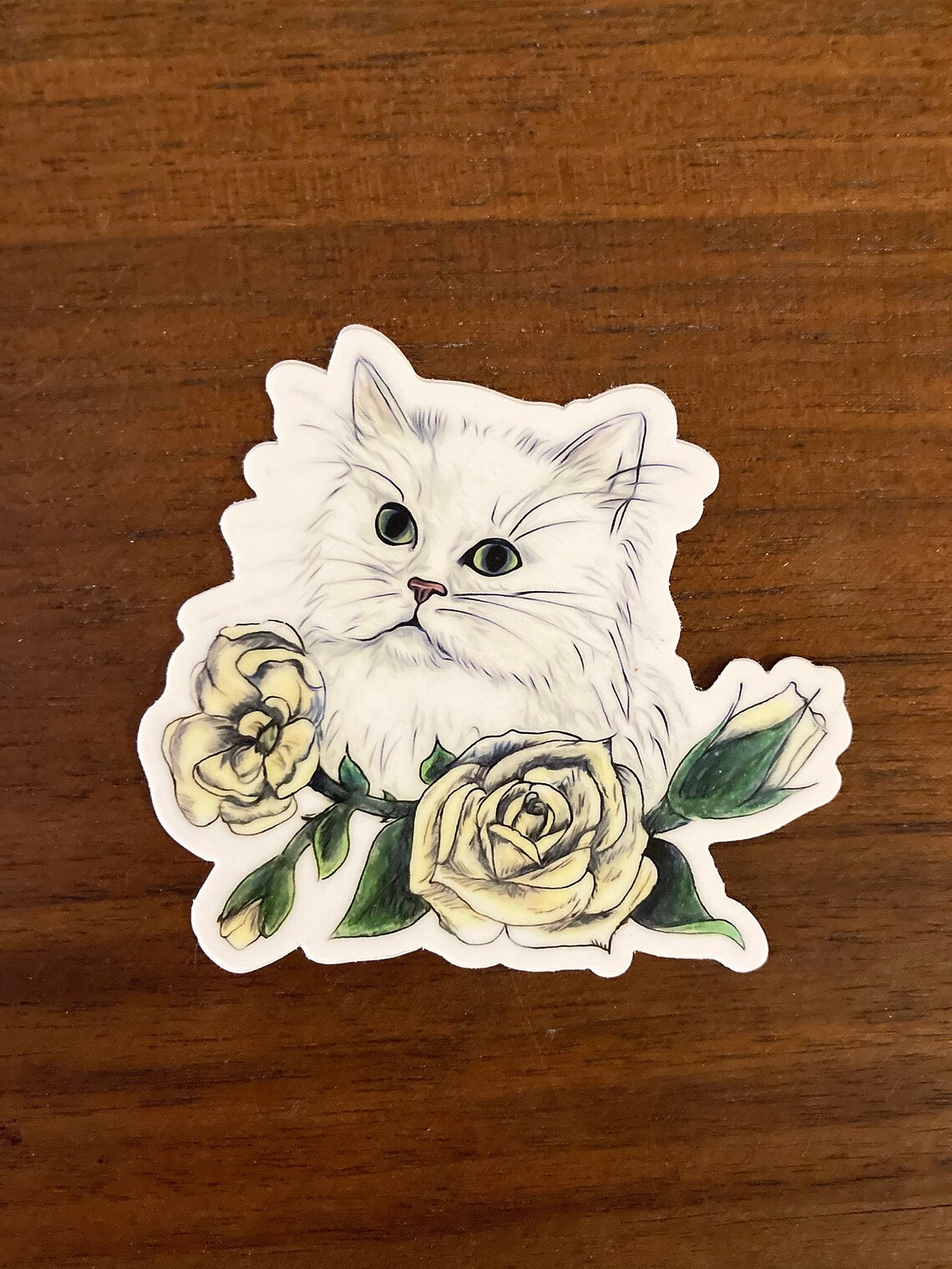 Fluffy Cat Die Cut Stickers - Etsy