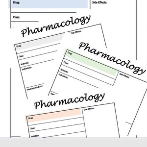 Nurse Pharmacology Study Sheets PDF Digital Download - Etsy