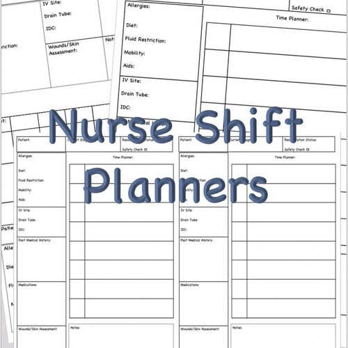 Nurse Shift Planners/brain Sheets PDF Digital Download - Etsy