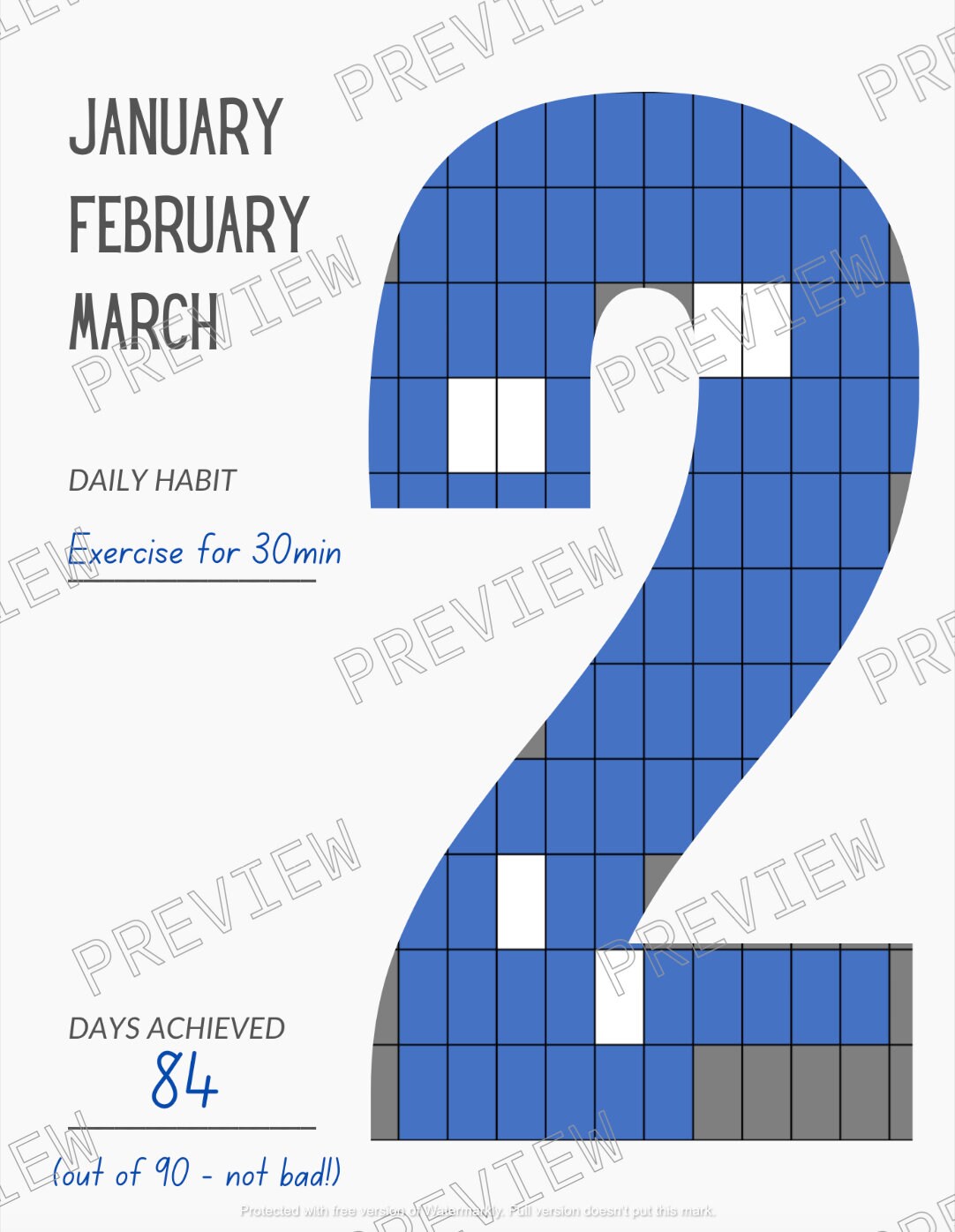 Color-in Habit Tracker | Quarterly Progress, Annual Success - Etsy