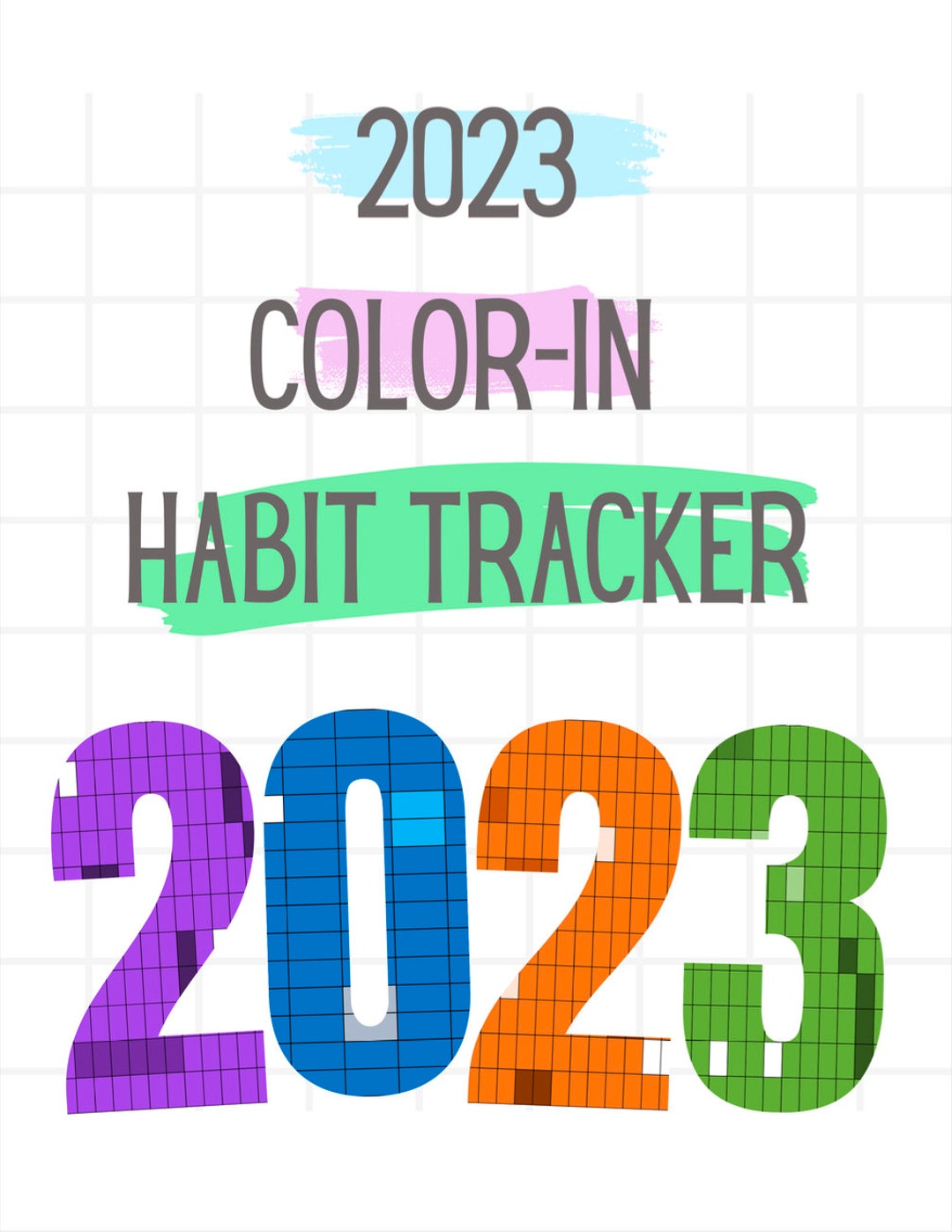 Color-in Habit Tracker | Quarterly Progress, Annual Success - Etsy