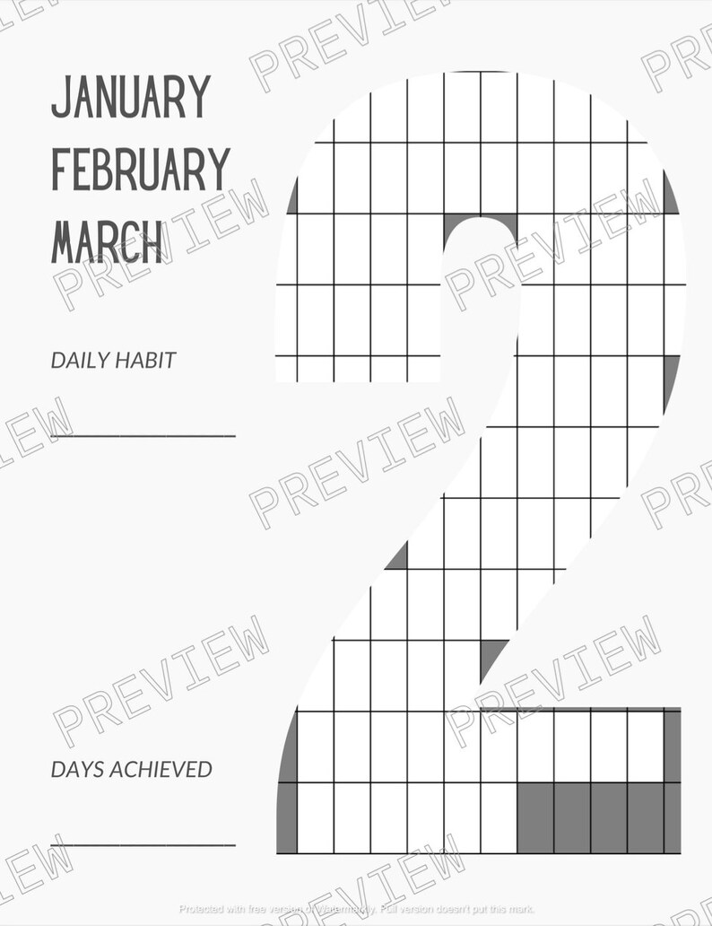 Color-in Habit Tracker | Quarterly Progress, Annual Success - Etsy
