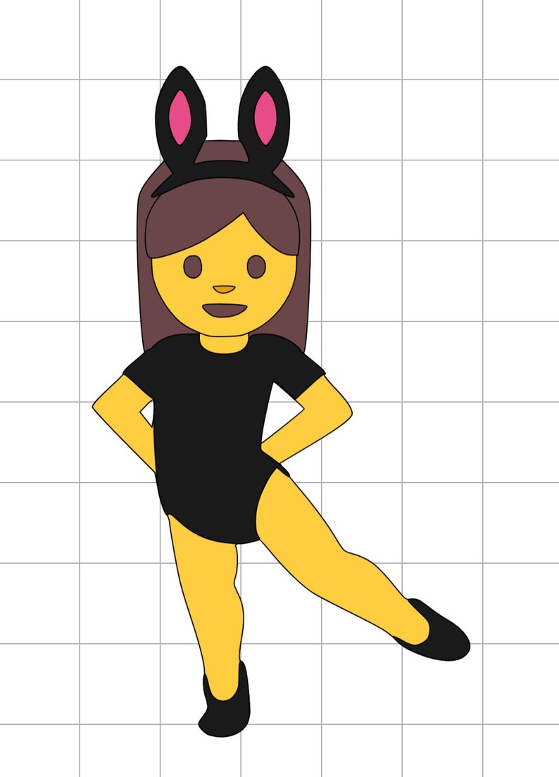 Dancing Bunny Ears Girls Emoji Cricut SVG File - Etsy Ireland