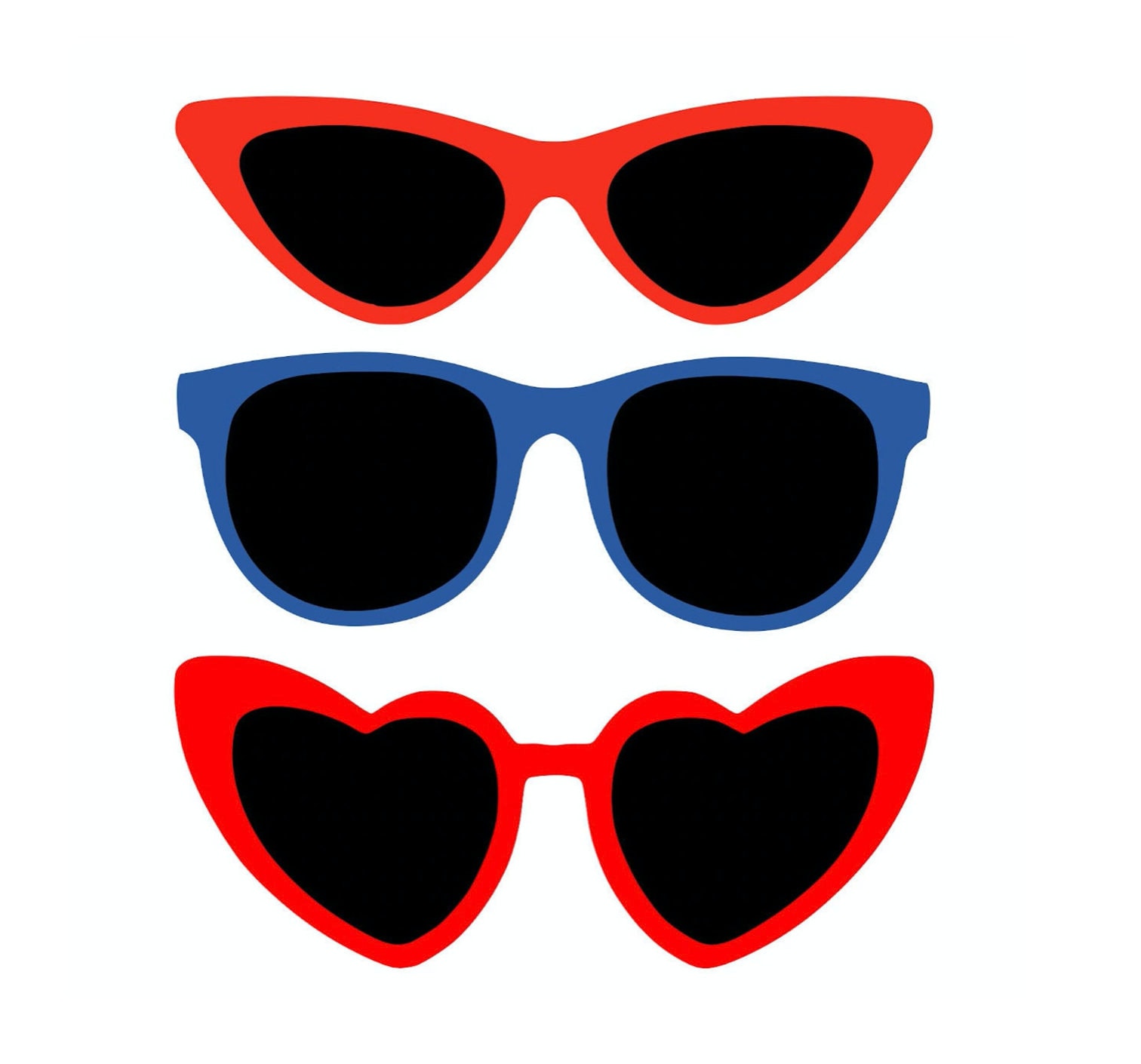 Sunglasses SVG File Set - Etsy