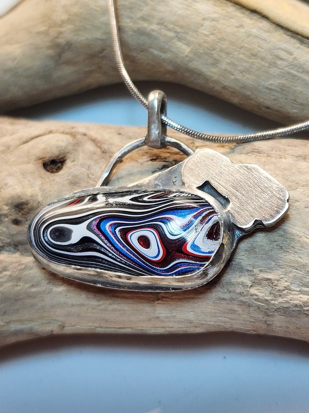 Handcrafted Fordite Pendant Necklace, Fordite Jewelry, Upcycle Recycle ...