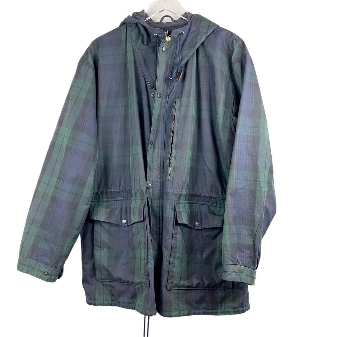 Vintage Polo Ralph Lauren Tartan Plaid Oil Cotton Waxed Jacket Size M ...