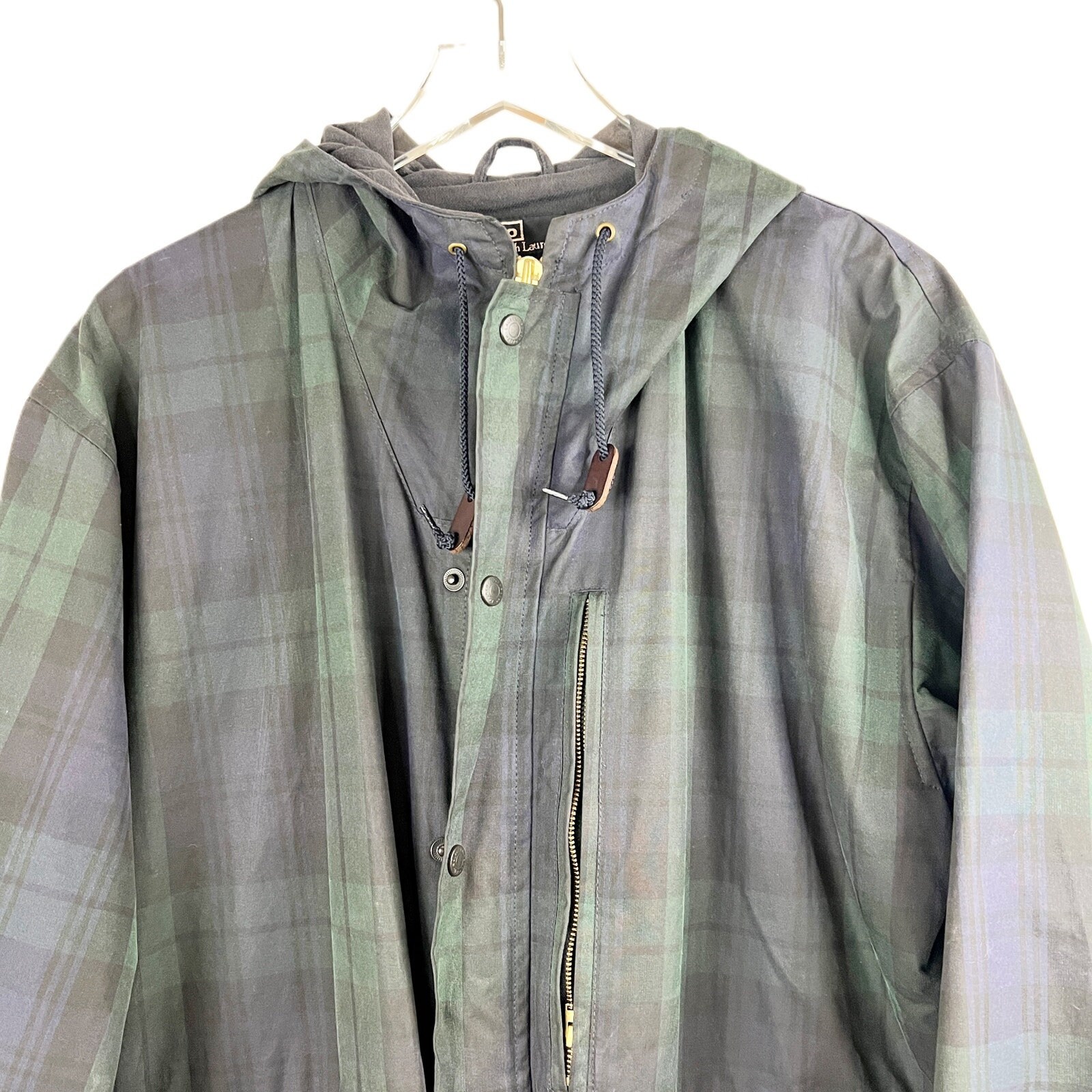 Vintage Polo Ralph Lauren Tartan Plaid Oil Cotton Waxed Jacket Size M ...