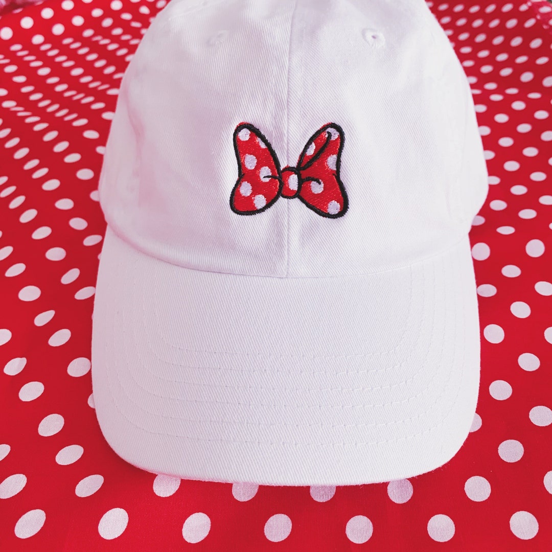 Minnie Mouse Hat/ Minnie Mouse Cap/ Embroidered Cap/ Minnie Bow ...