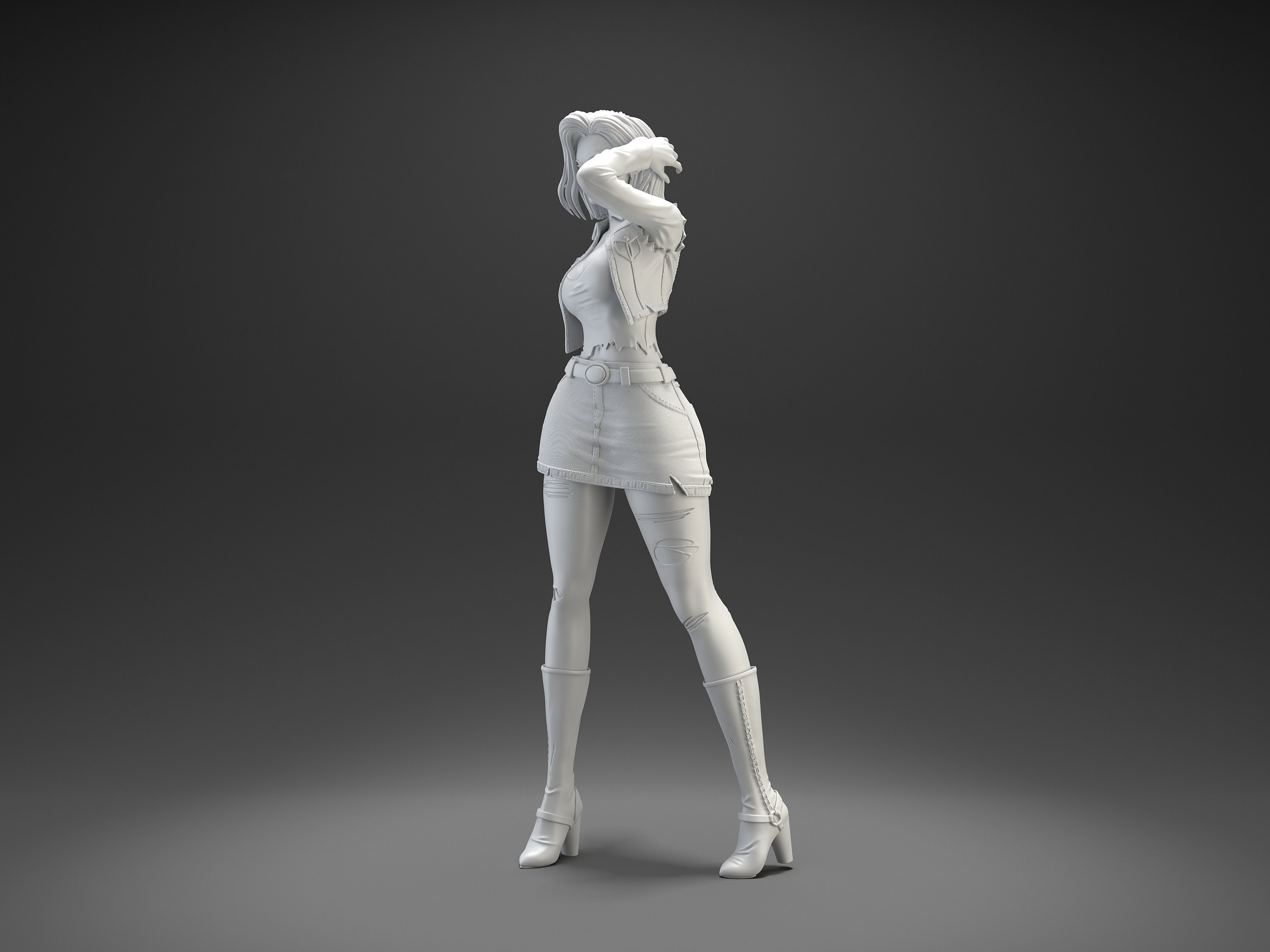 No.18 Android Lady Sexy Girl Resin Figure Model 3D Printed Kit ...