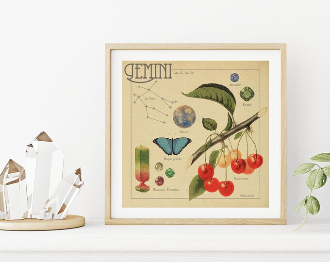Gemini Zodiac Print - Etsy