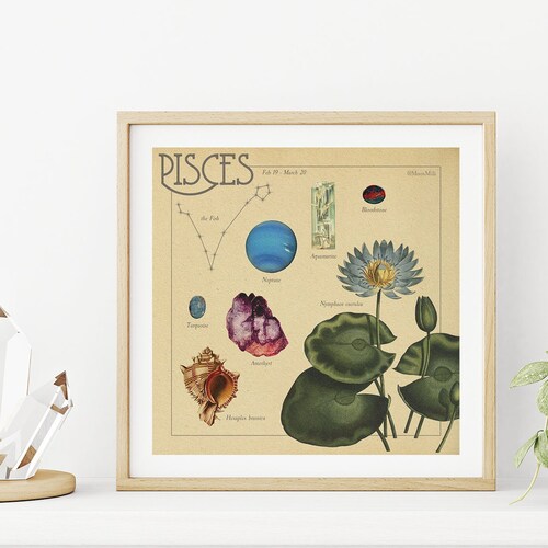 Pisces Zodiac Print - Etsy