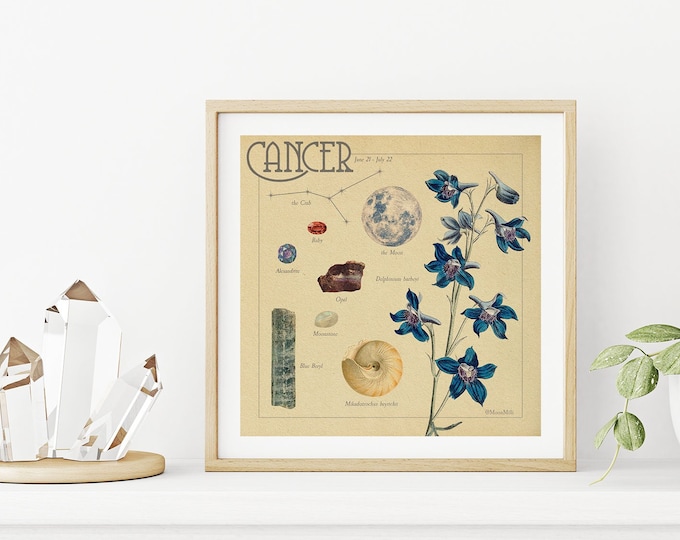 Cancer Zodiac Print - Etsy