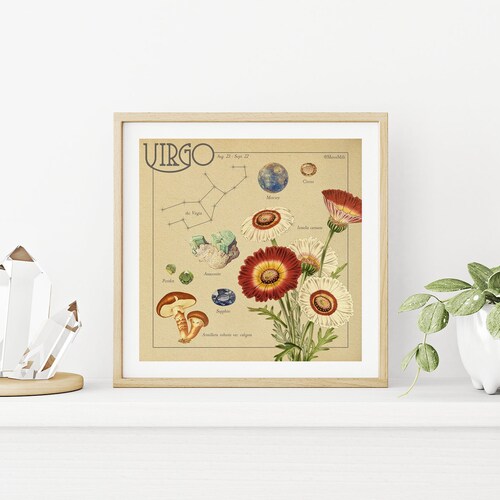 Virgo Zodiac Art Print Unframed or Framed - Etsy