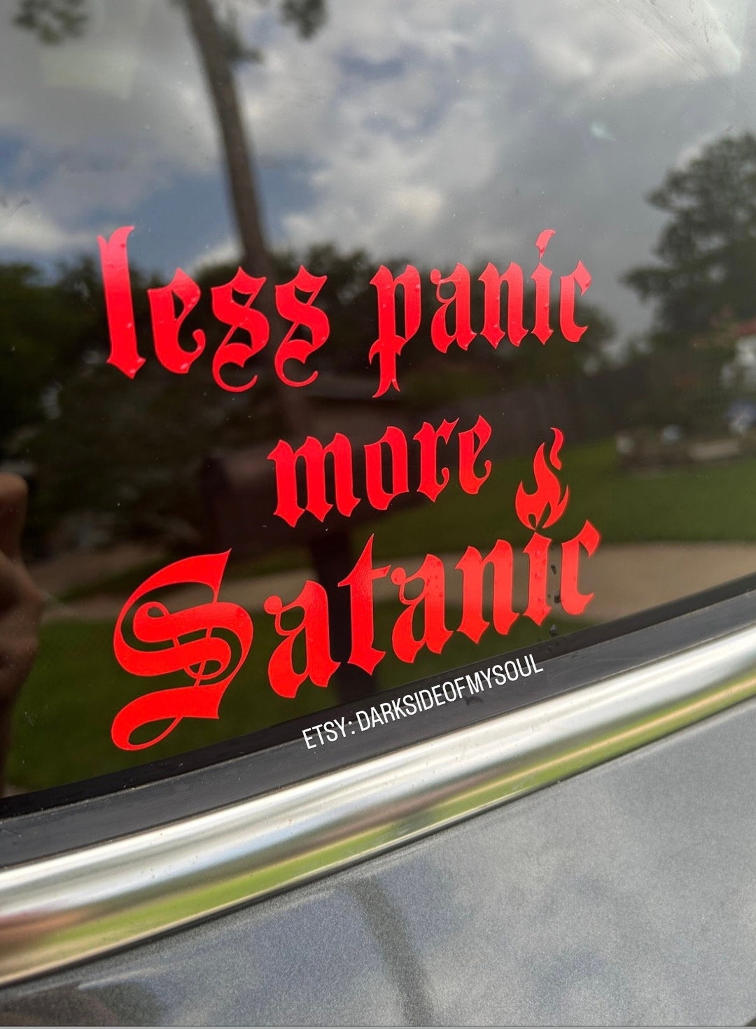 Less Panic More Satanic, Goth Decals, Satan is My Daddy, Goth Car Decor ...