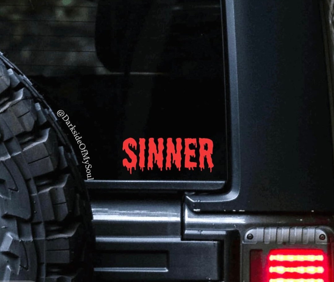 Sinner, Sinner Decal, Unholy, Goth , Goth Decal, Gothicc, Satanic ...