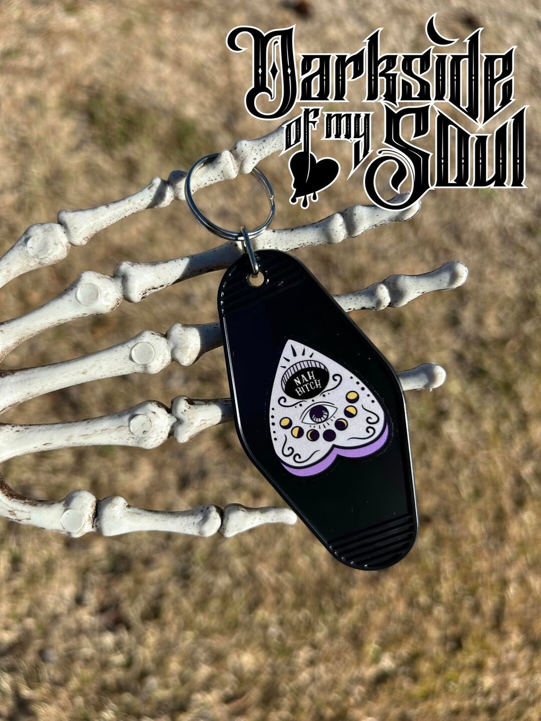 Nah Bitch Keychain, Goth Motel Keychain, Planchette Keychain, Spooky ...