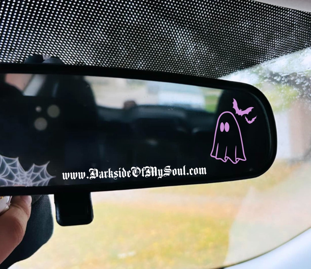 Cute Ghost Rear View Mirror Decal, Small Ghost Rear View Mirror Decal ...