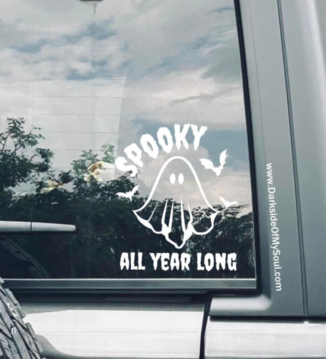 Spooky All Year Long Decal, Car Decals, Spooky Car Decal, Ghost Decal ...
