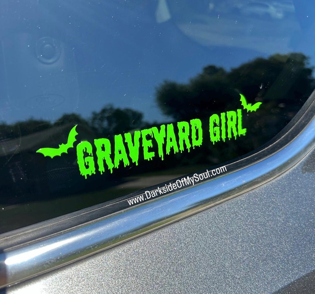 Graveyard Girl, Spooky Car Decals, Goth Car Decals, Graveyard Babe ...