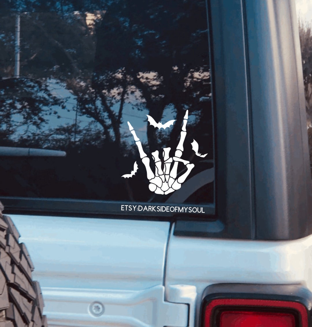 Skeleton Decal Skeleton Hand Rock on Goth Decals Stay - Etsy