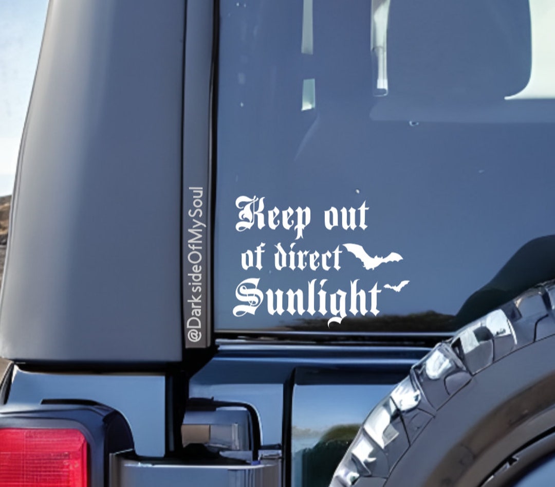 Keep Out of Direct Sunlight, Bat Decal, Vampire Decal, Batty Decal ...