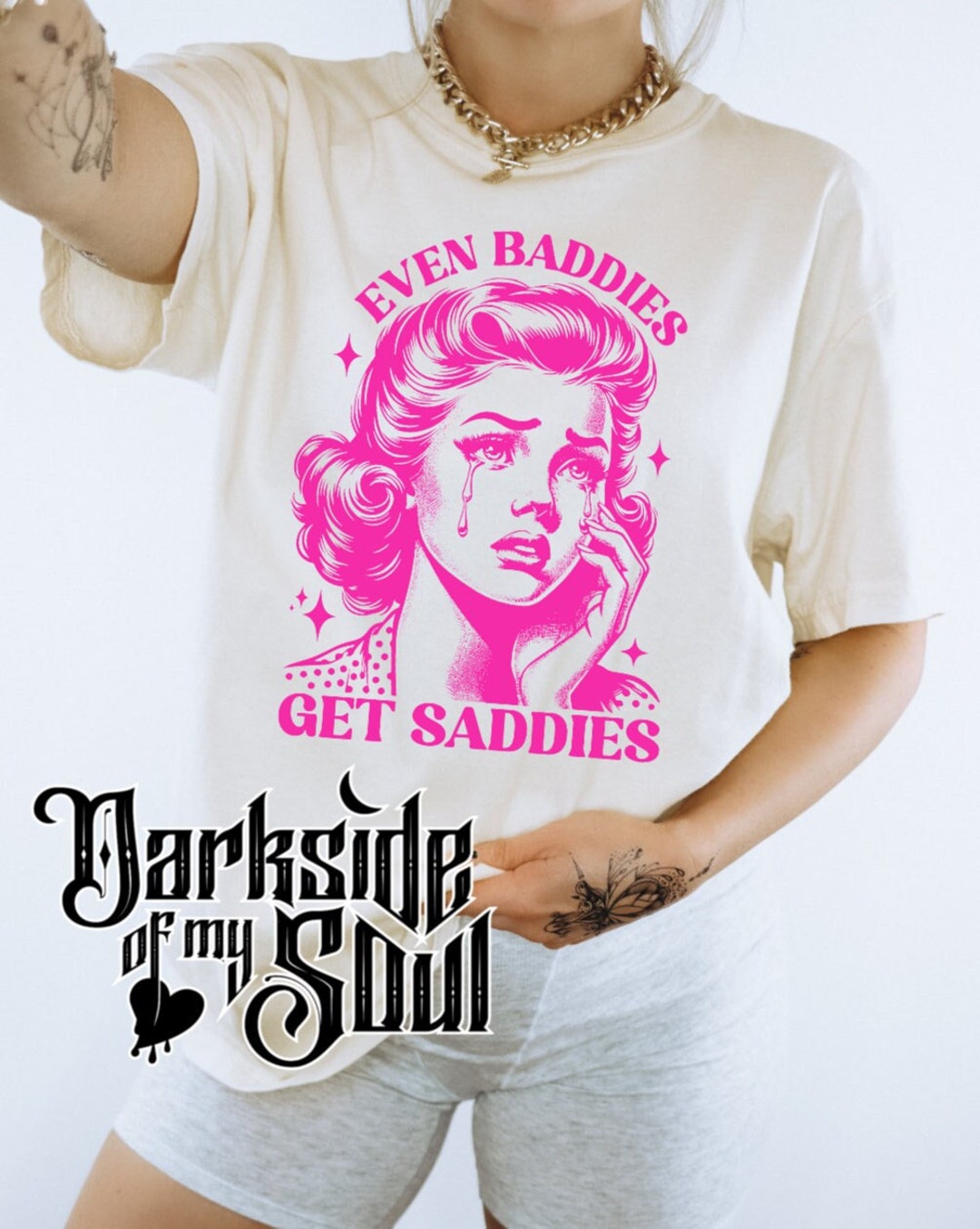 Even Baddies Get Saddies, Retro Wife Shirt, Retro Wife, Vintage Girl ...