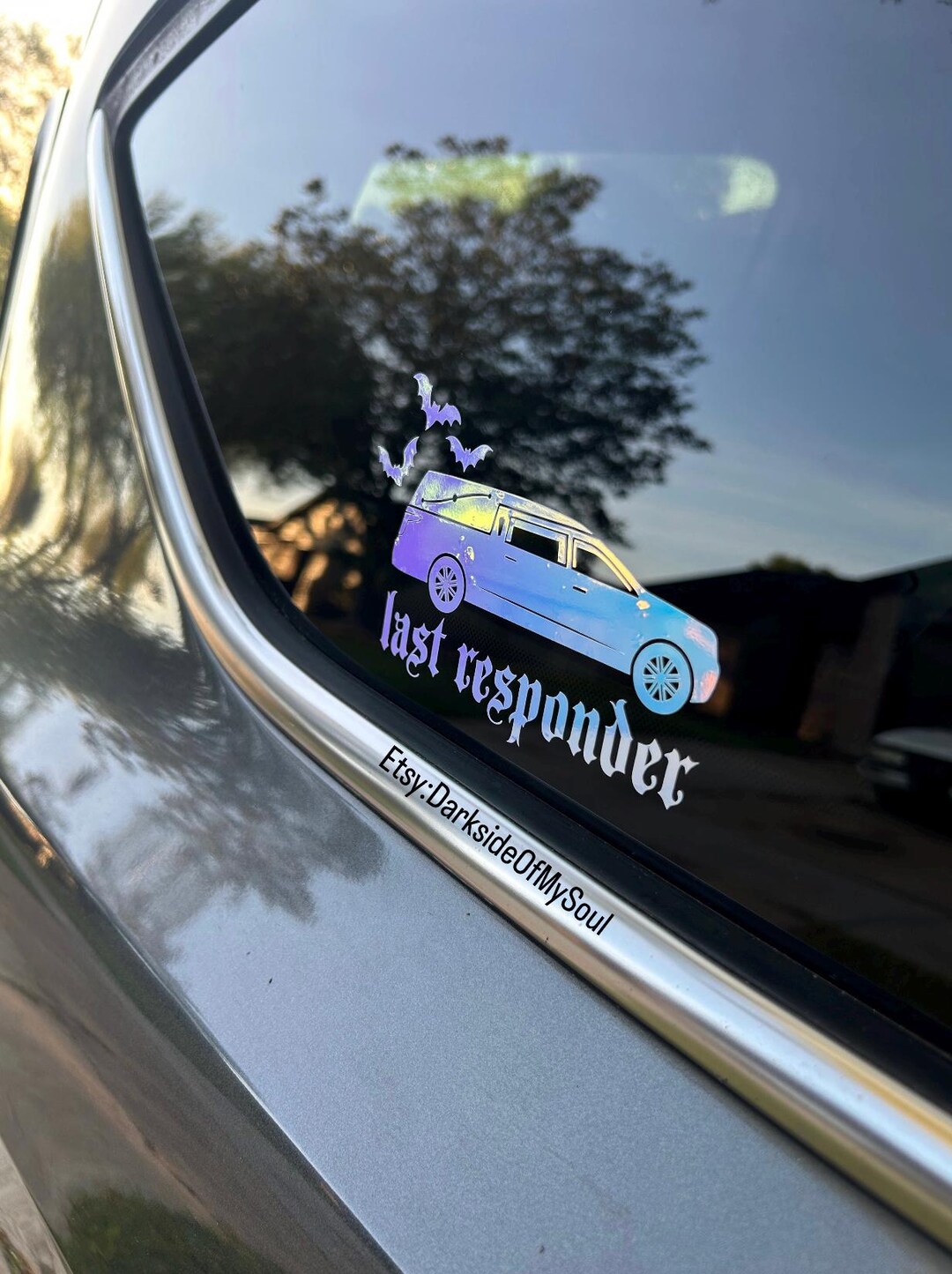 Last Responder, Hearse Decal, Hearse, Morgue, Mortician, Flying Bats ...
