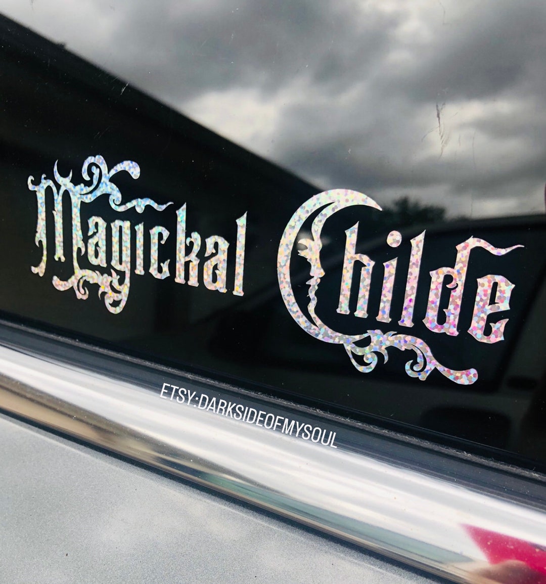 Magickal Childe, Moon Child, Goth Decal, Moon Decal, Goth Car Decor ...