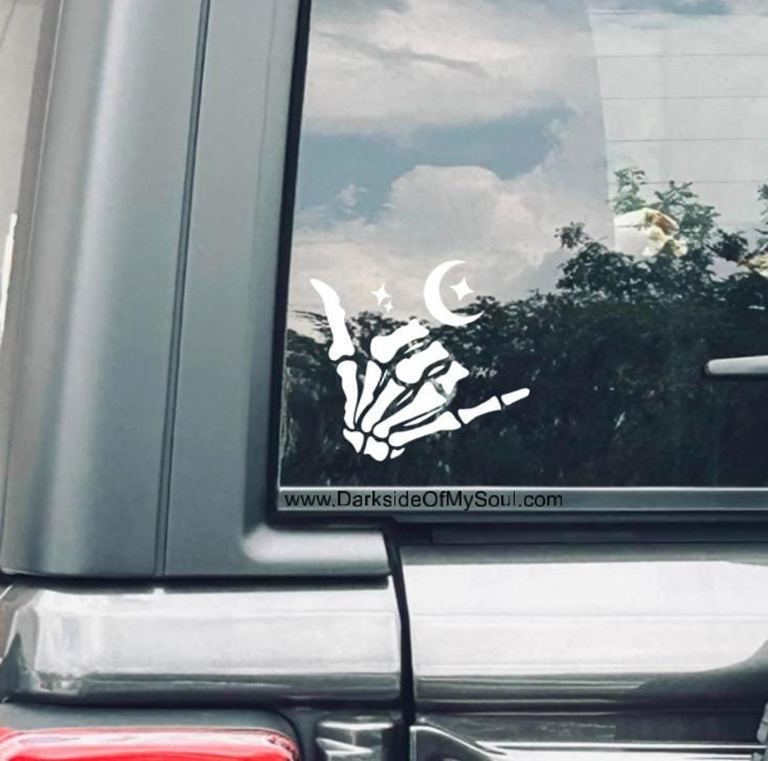 Witchy Shaka Decal, Shaka Skeleton Hand Decal, Shaka Decal, Goth Car ...
