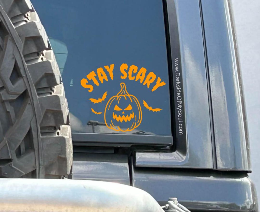 Stay Scary, Car Decals, Goth Decals, Pumpkin Decal, Spooky Pumpkin ...