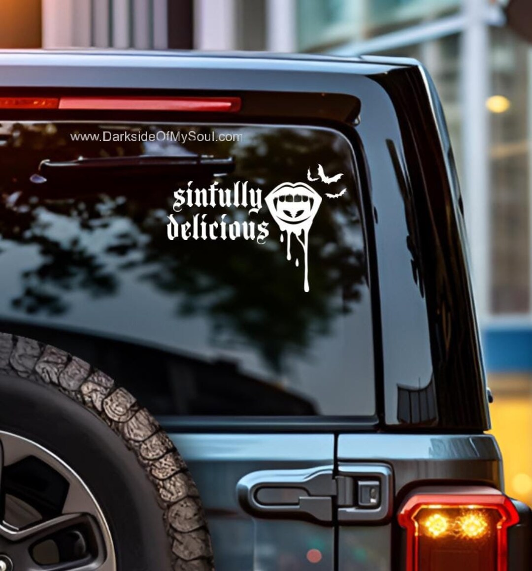 Sinfully Delicious, Sinner, Sinner Decal, Vampire Lips, Vamp Decal ...
