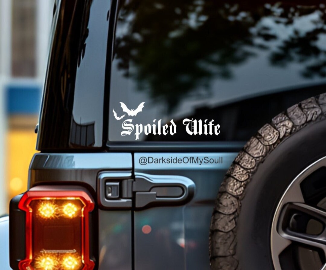 Spoiled Wife, Spoiled Bat, Goth Decals, Goth Car Accessories, Goth Car ...