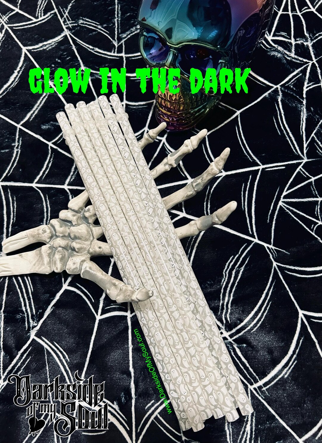 10" Ghosties Glow in the Dark Straws, Halloween Straws, Spooky Straws ...