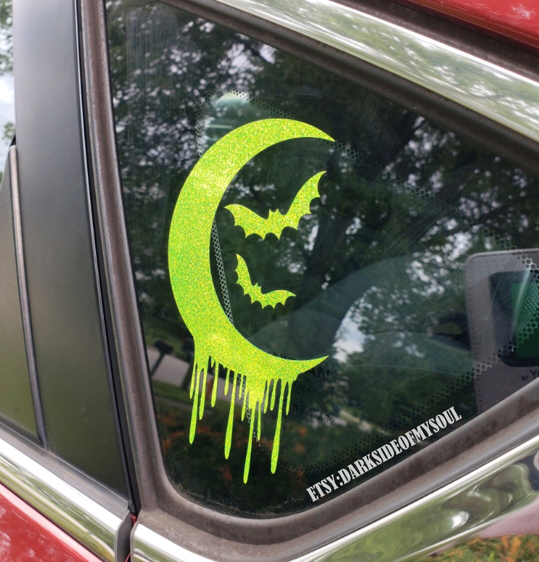 Moon Decal | Goth Decals | Bats Decal | Drip Decal |goth Car ...