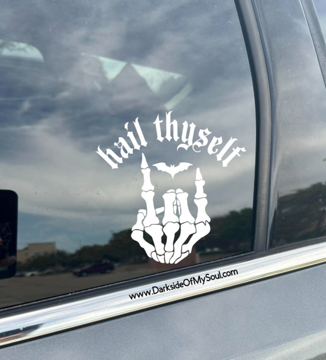 Hail Thyself Decal, Hail Thyself Skeleton Hand Decal, Satanic, Satan ...