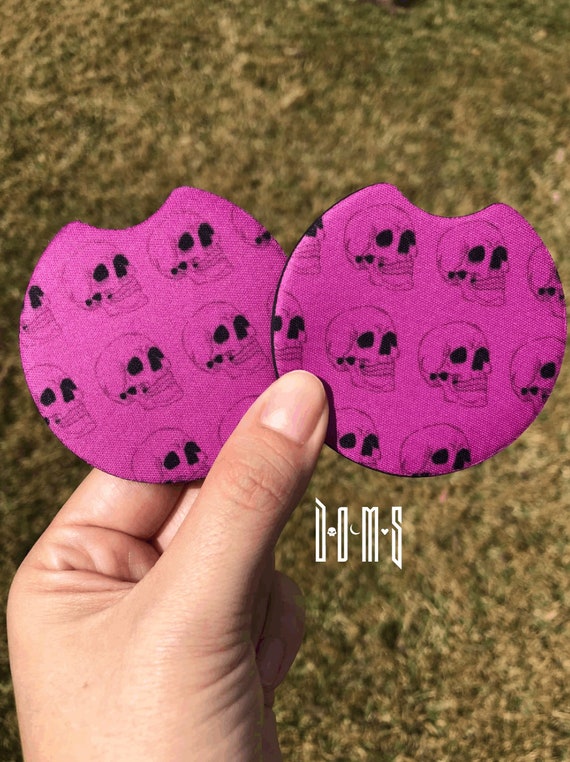 Goth Car Coasters Skull Car Coaster Goth Car Accessories | Etsy