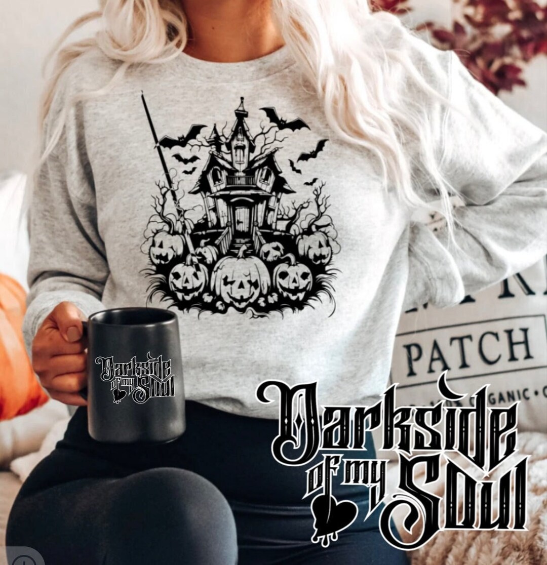 Haunted House Sweatshirt, Spooky Sweater, Pumpkin Sweater, Pumpkin ...