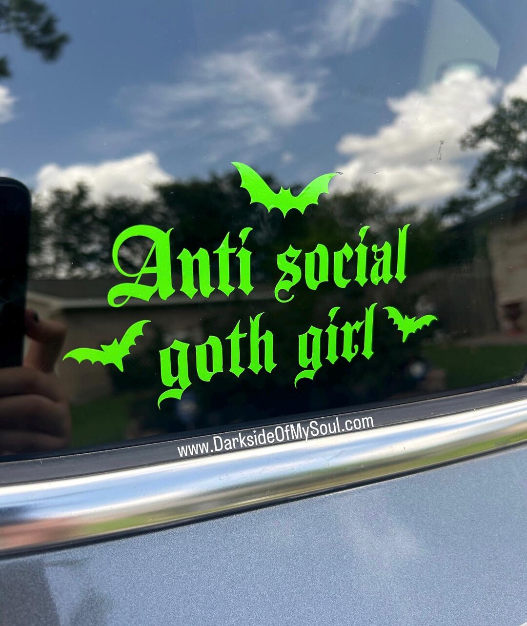 Anti Social Goth Girl Decal, Car Decals, Goth Decals, Bat Decal, Goth ...