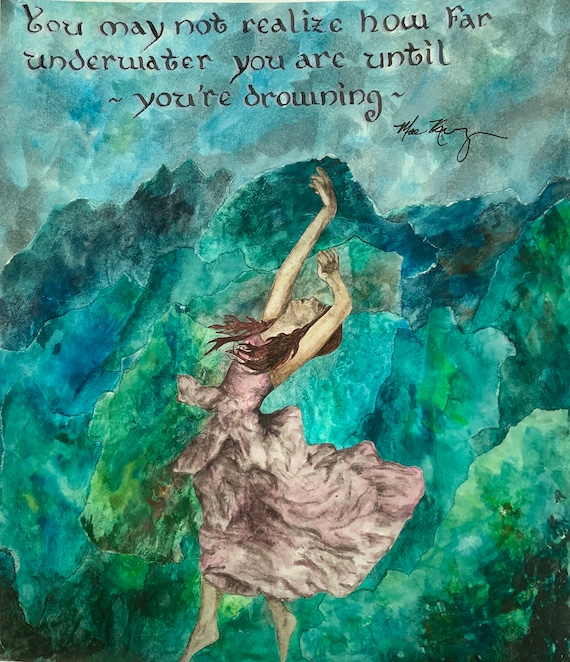 Print of Art drowning Underwater | Etsy